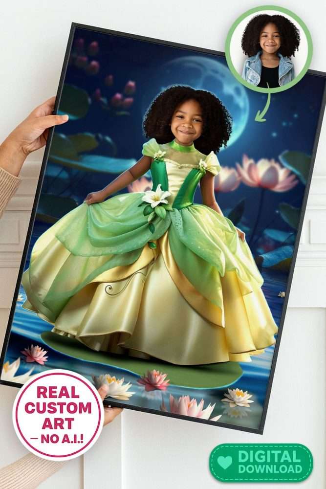 Personalized Bayou Princess Portrait for Kids